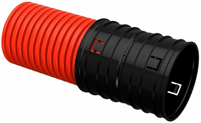 Труба гофрированная двустенная ПНД гибкая d200мм красн. (уп.25м) IEK CTG12-200-K04-025-R