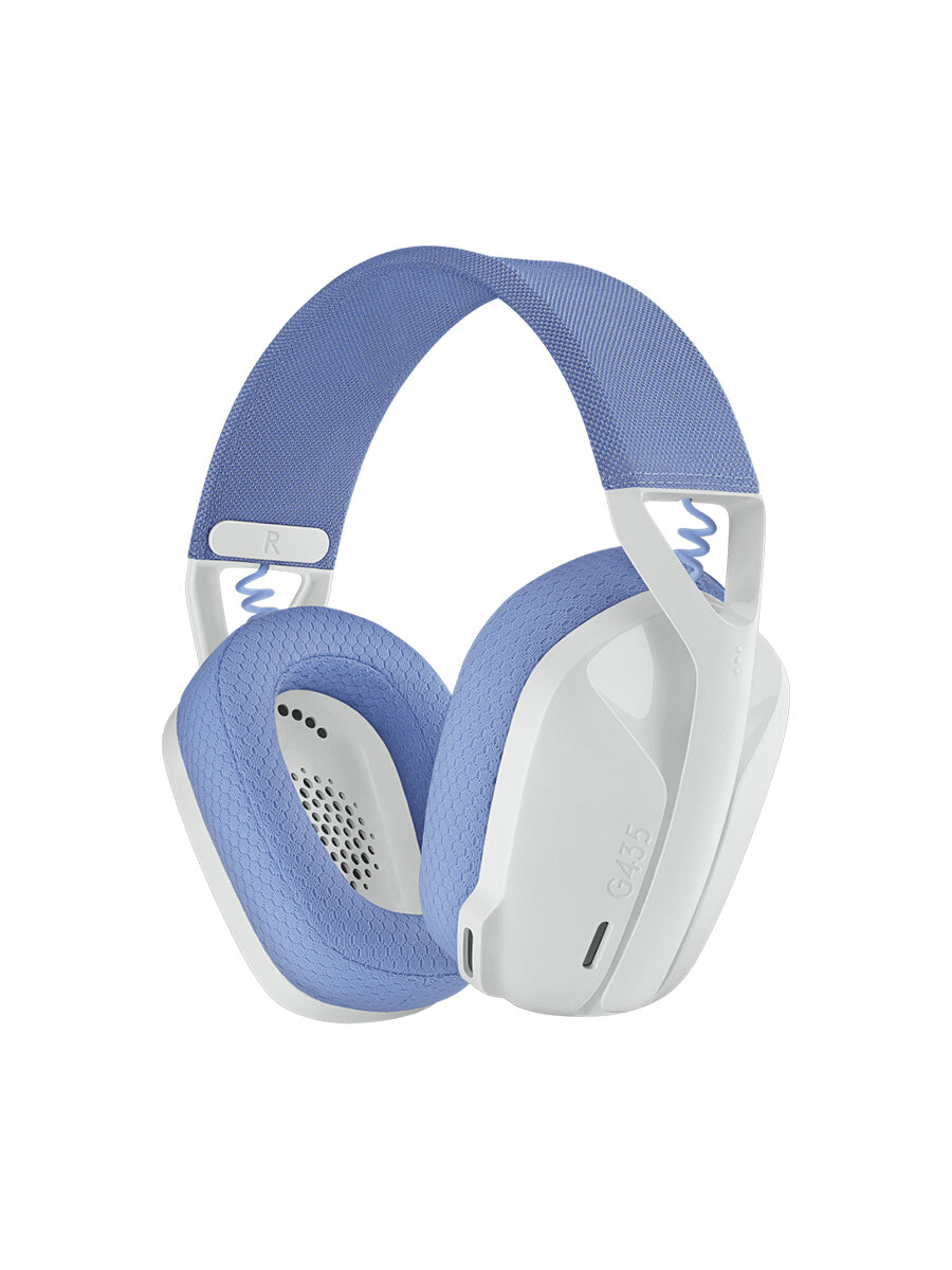 Logitech G435 наушники, беспроводные, RGB, 18 часов, IP50, белый