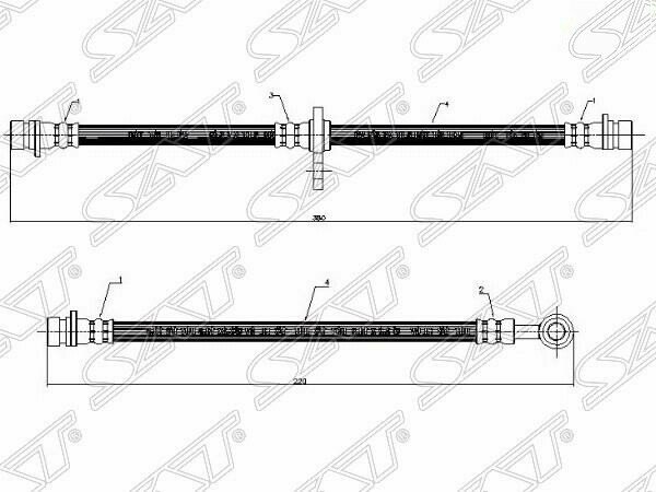 Шланг тормозной задний Таиланд SAT ST-01466-SX0-000 HONDA ODYSSEY/SHUTTLE комплект 2шт 94-99 LH=RH