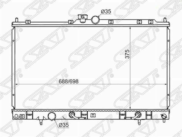 Радиатор SAT SG-MC0001-CS-R Mitsubishi Lancer 02-10 / Lancer Cedia 00-03