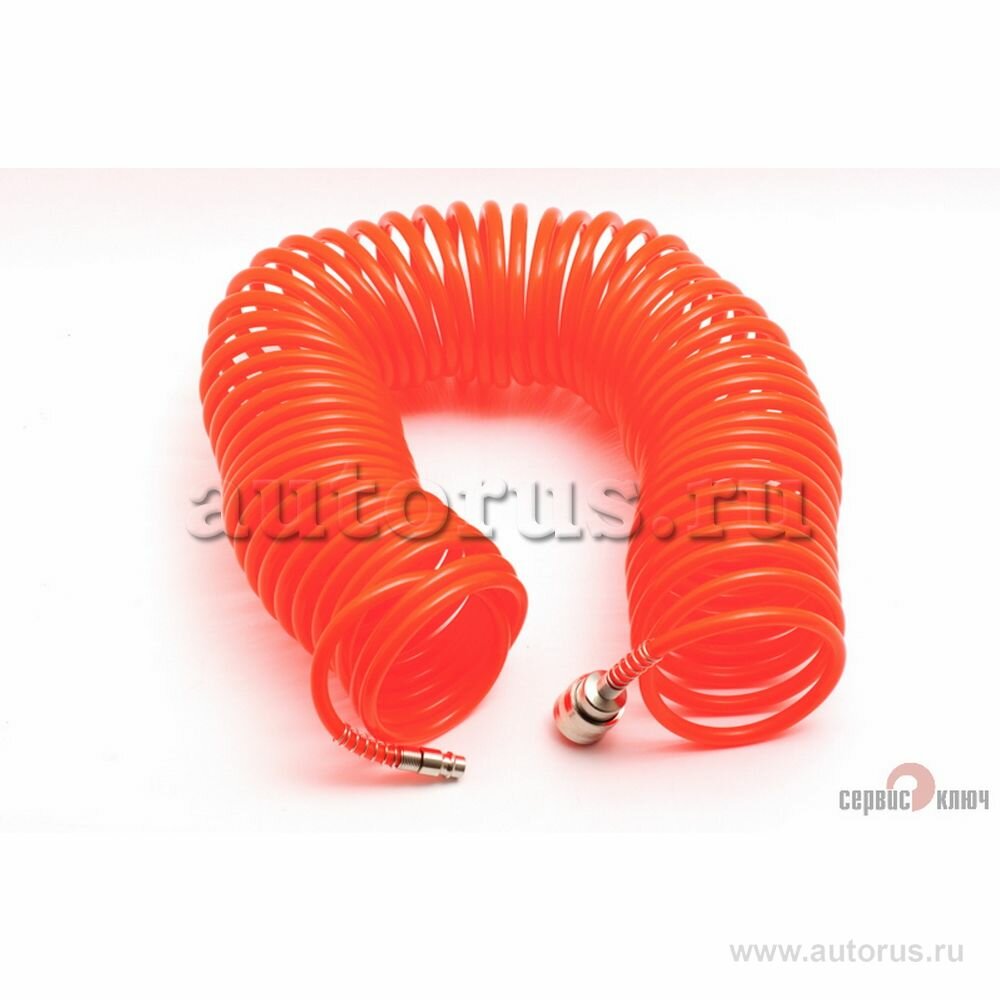 Шланг соединение рапид EURO 1/4"M;1/4"F, спиральный, d 6.5 мм, D 8 мм, длина 15 м Сервис ключ 70607