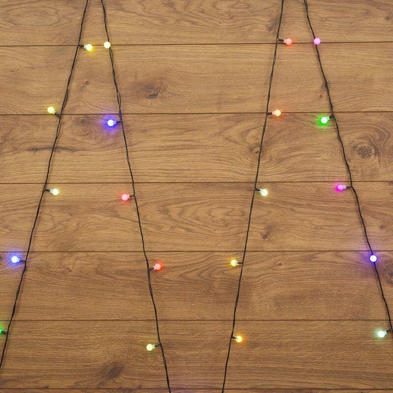Гирлянда светодиодная "Шарики" 5м d15мм 30LED RGB 3.6Вт 220-240В IP20 провод ПВХ темн. зел. Neon-Night 303-539