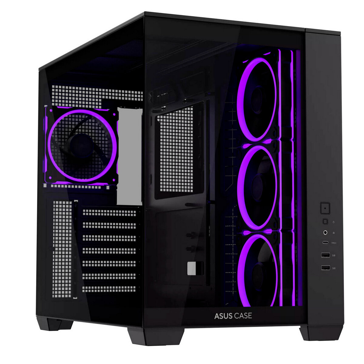 Корпус для ПК ASUS A32 PLUS TG ARGB BLACK, Middle Tower, ATX, Черный (90DC00S0-B19000)
