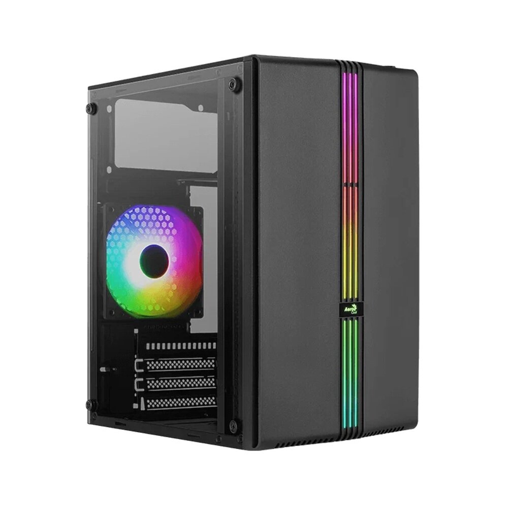 Корпус MINITOWER AEROCOOL Micro-ATX Mini-ITX W/PSU 12cm Fan RGB black EVO Mini-G-BK-v1