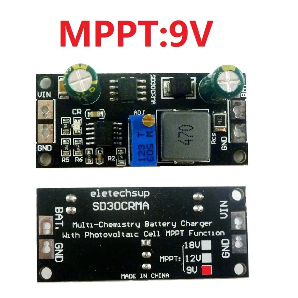 MPPT Солнечный контроллер заряда 9В LiFePO4