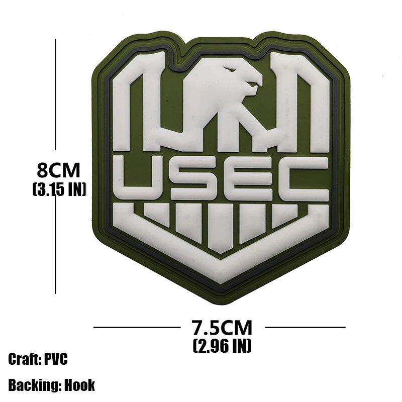 Нашивка PVC "USEC" с медведем, 8x7.5 см, P00239-3