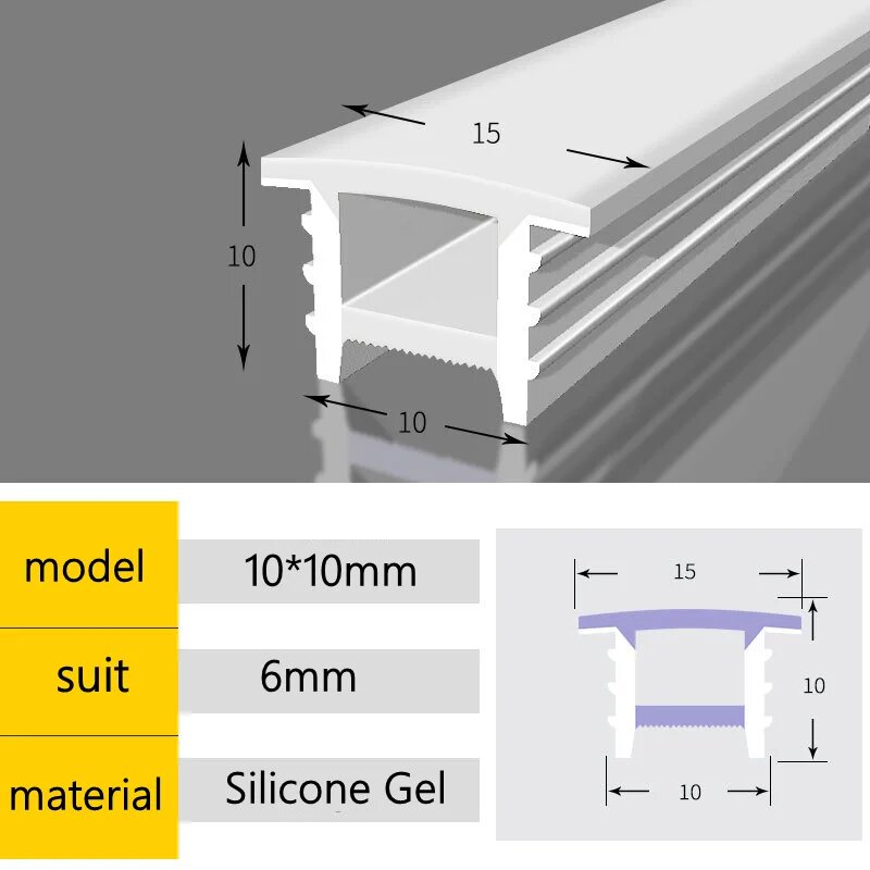 Светодиодная лента 10x10 для 6mm, 5m, White
