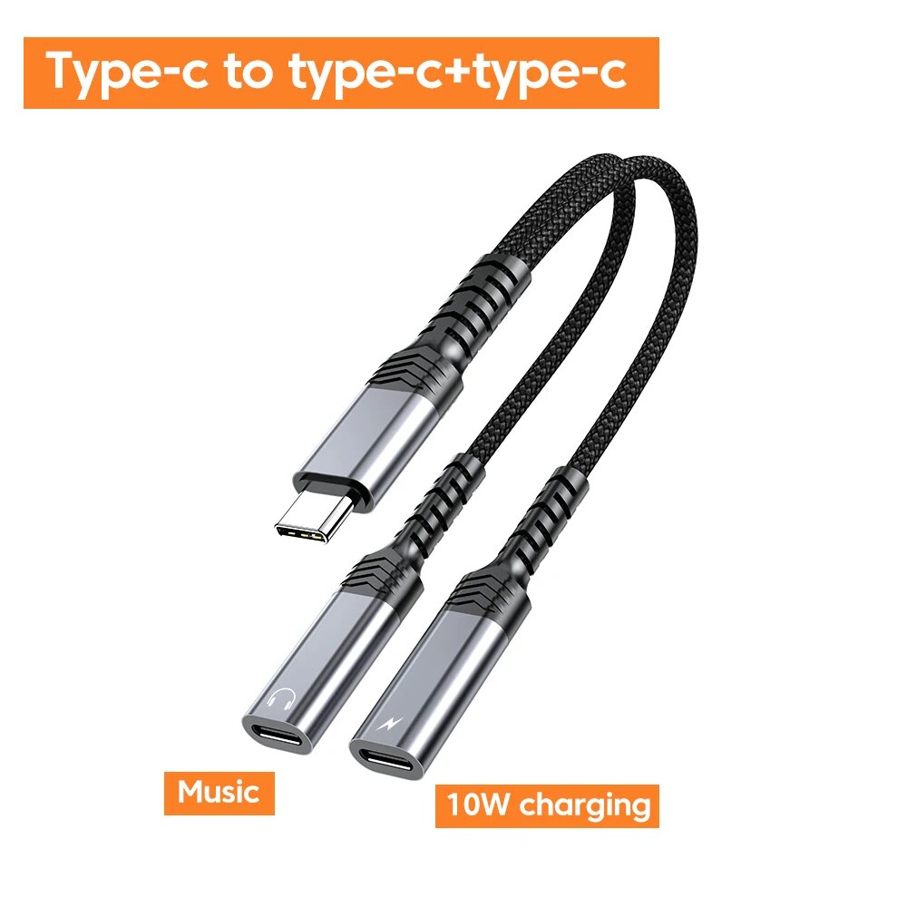 Type-C на Type-C + Type-C, 10W, для музыки