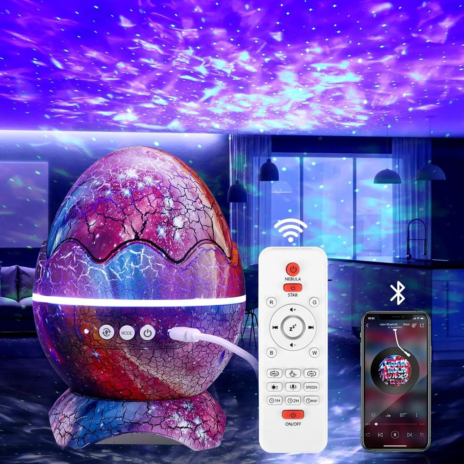 Звездный проектор Ро Rosetta Galaxy Projector 4 в 1 Interstellar blue