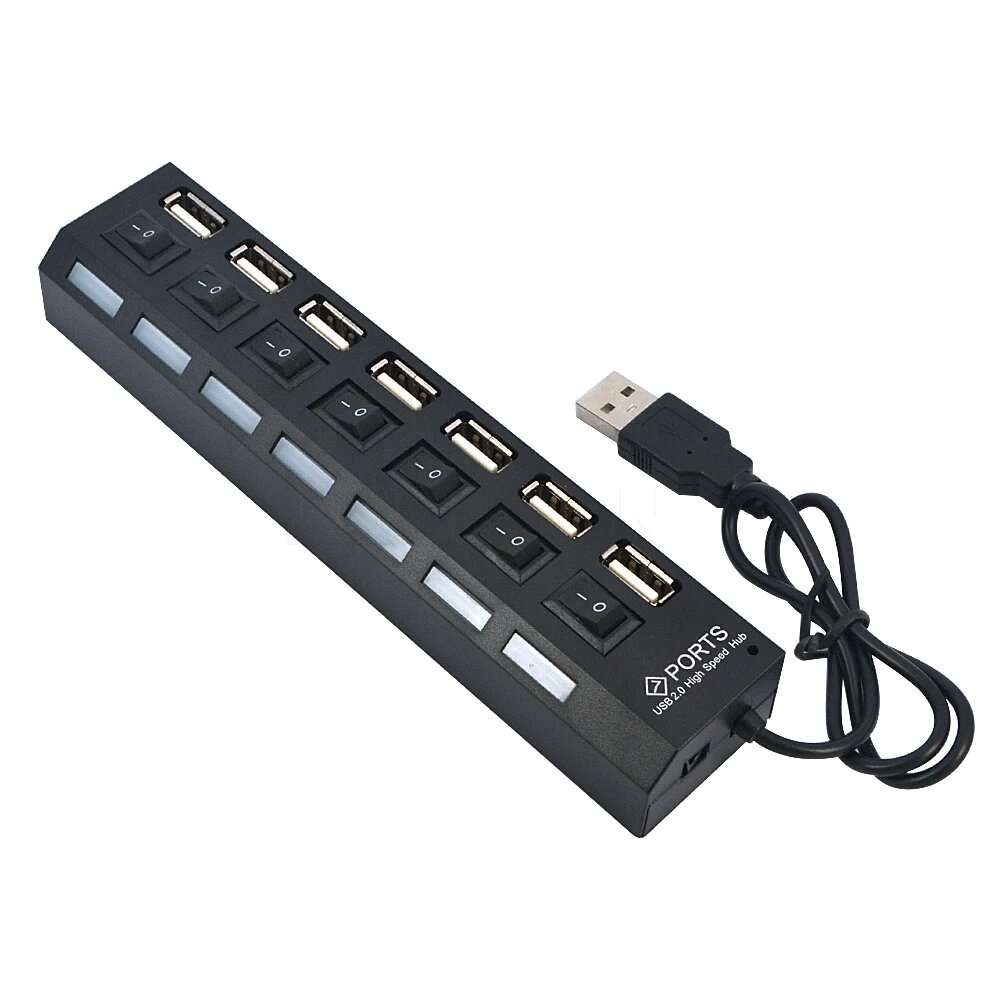 USB 2.0 хаб 7 портов, Цвет: 7 in 1