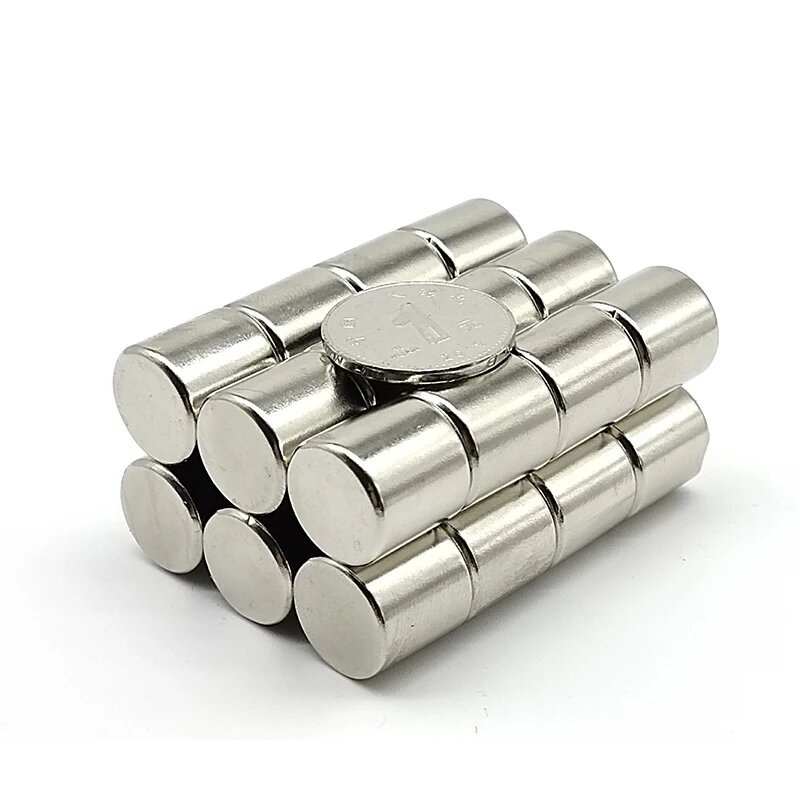 Магниты цилиндрические серебряные 10шт 8x2