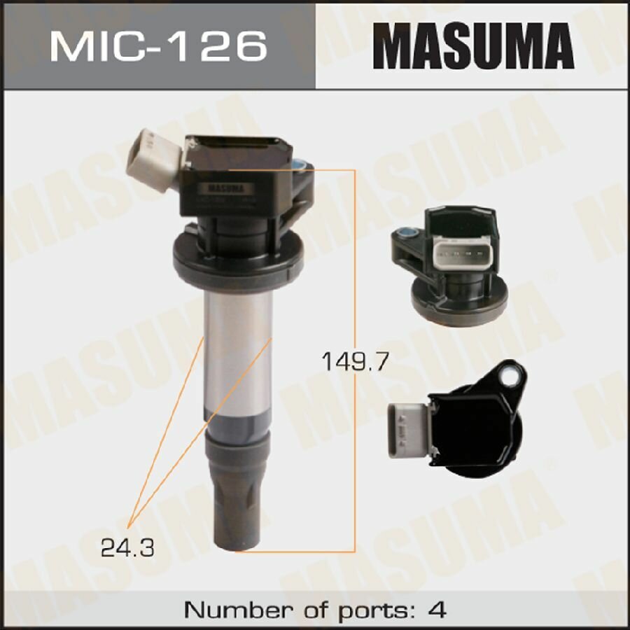 Катушка зажигания MASUMA, PASSO, PLEO / 1KRFE, KF# DAIHATSU ATRAI 2007-2021, DAIHATSU CAST 2015-2025, DAIHATSU HIJET 2007-2021, DAIHATSU MIRA 2006-2018, DAIHATSU MIRA e: S 2011-2025, DAIHATSU MOVE 2010-2025