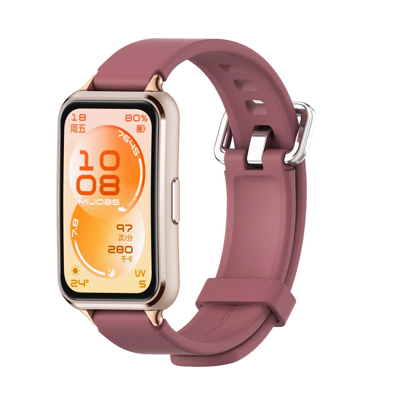 Ремешок Mijobs для Huawei Band 11/11 Pro силиконовый Бордовый, Wine Red