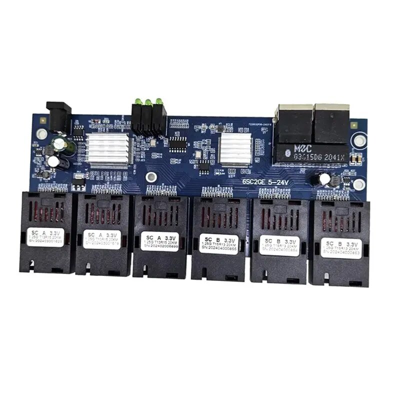Медиаконвертер Ethernet 100/1000M 6 SFP+ 2 RJ45 FTTH