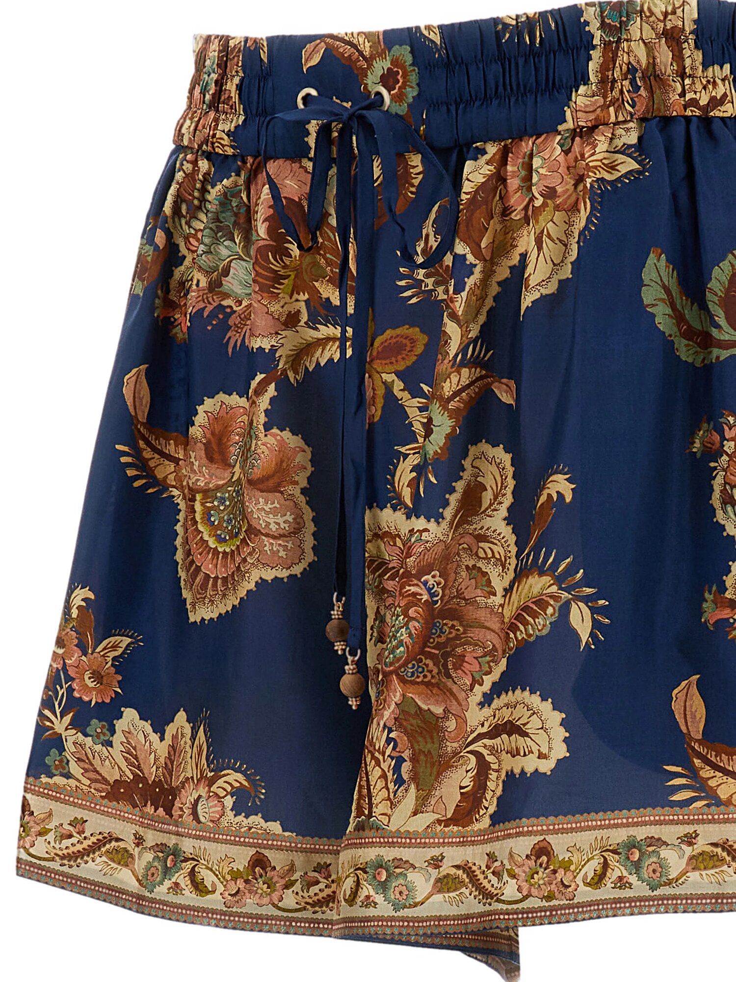 Шорты ZIMMERMANN Aster printed silk shorts, размер 40, blue — фото 1