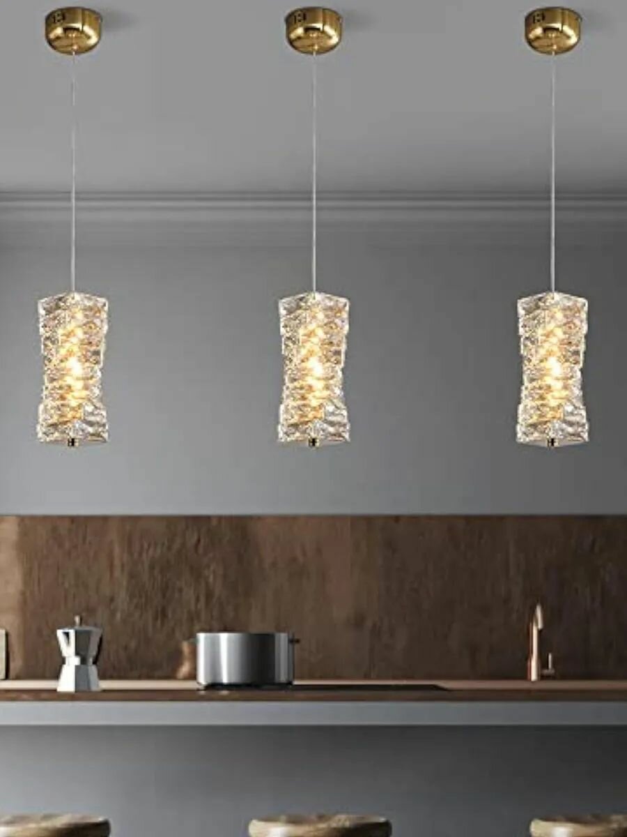 Artpad Современная маленькая люстра H25 см, LED, теплый свет 3000K, золотая, для спальни и столовой — фото 1