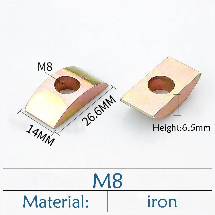 Крепеж полумесяц M6 M8 M10 Nylon/Alloy/Plastic 10 Pcs, M8-iron
