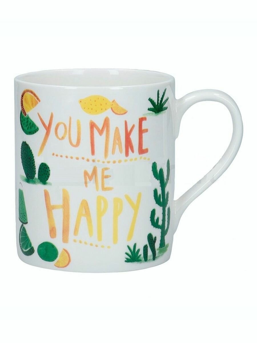Kitchen Craft кружка 330 мл для чая и кофе серия Make me happy фарфор