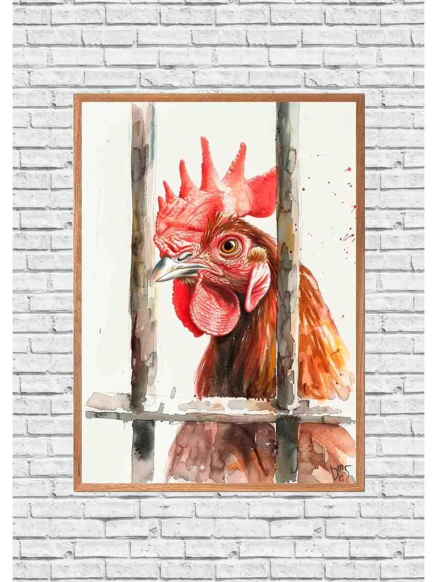 Преступник с куриной фермы в тюрьме 1, Плакат 30x42см