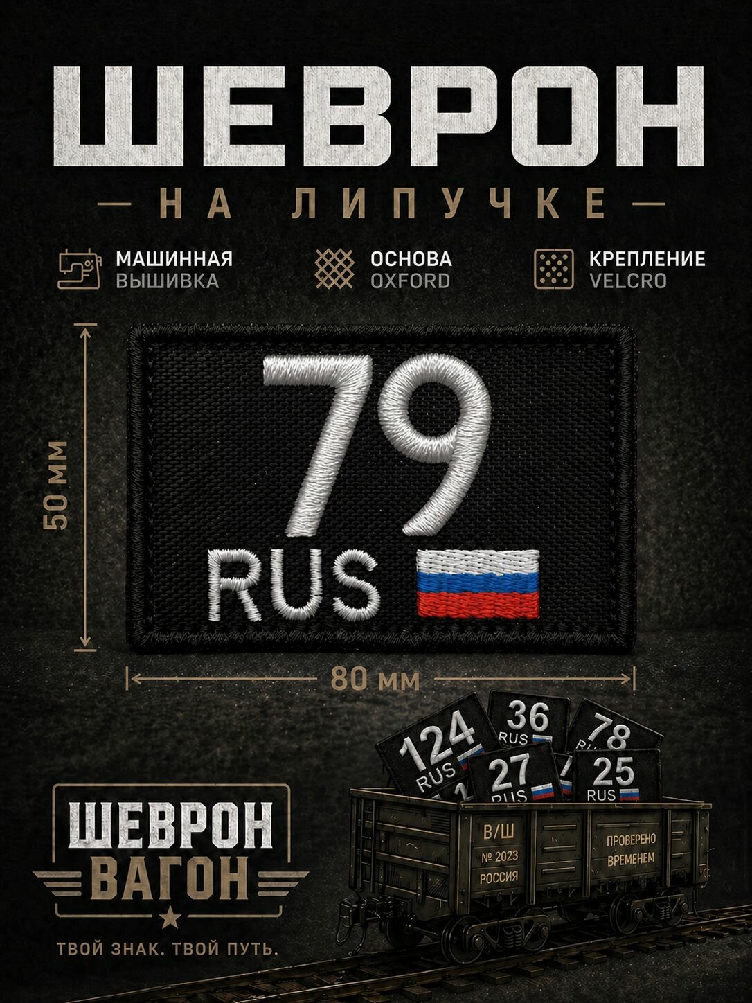 Нашивка на одежду Еврейская АО 79 регион, тактический шеврон на липучке, СВО, патч армейский