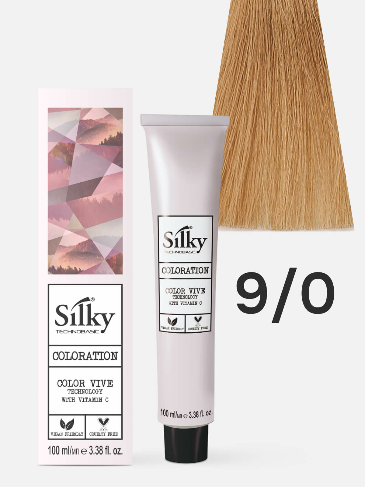 Крем - краска для волос профессиональная Silky Color Vive/Ultralift 9/0 Блонд Натуральный, 100 мл