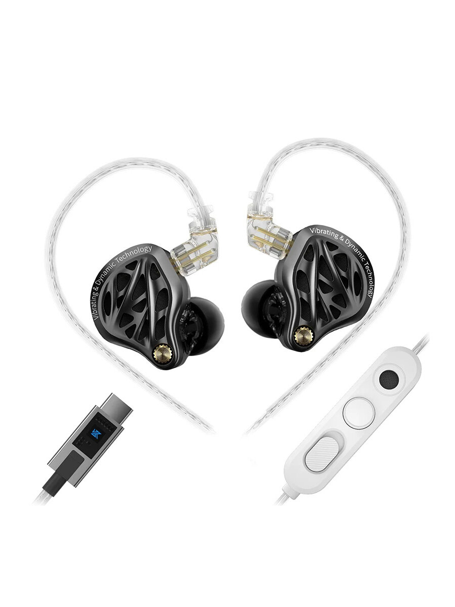 KZ Vibe X USB Type-C с микрофоном, черный, проводные наушники