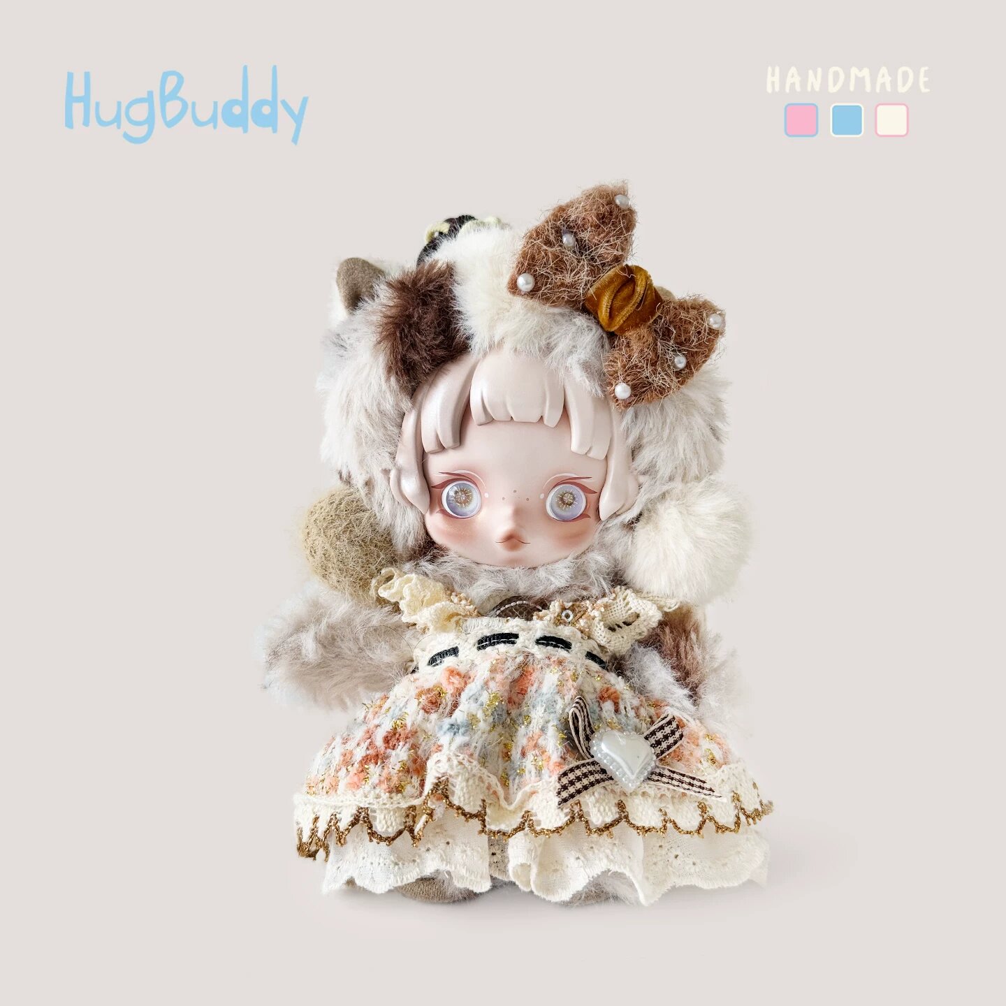 Многоцветная юбка с круговыми складками и точками для куклы MOLLY, милый дизайн, размер 10 см, аксессуар