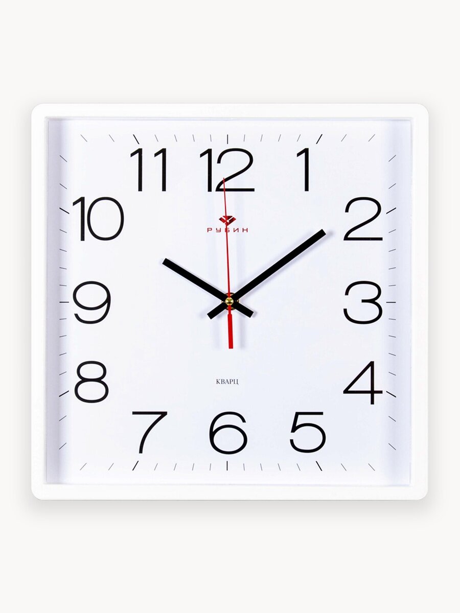 Часы настенные Рубин бесшумные квадратные 30х30см Классика для декора и интерьера