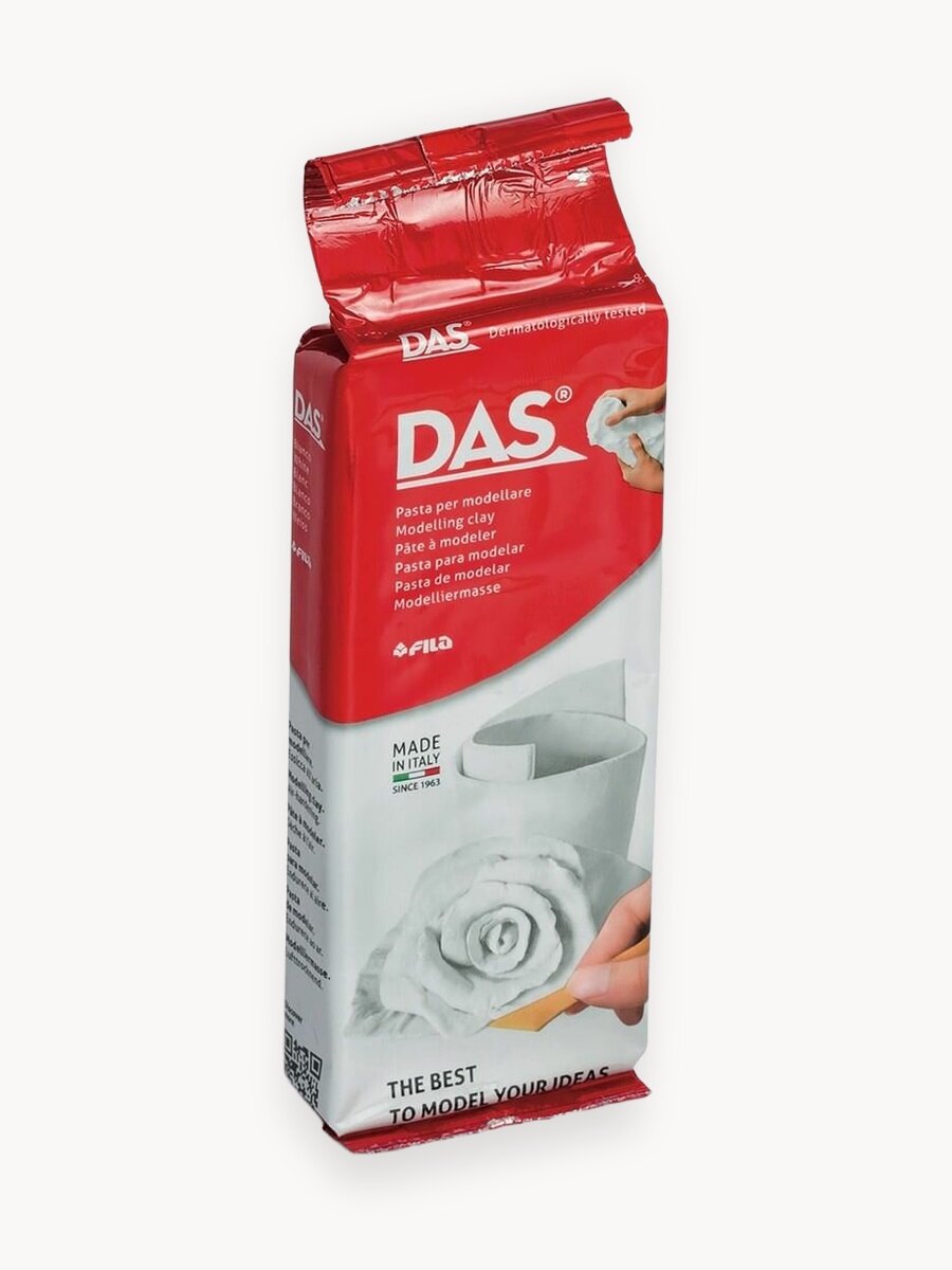 DAS глина для лепки самозатвердевающая на воздухе, паста для моделирования, 250 грамм, Белый F348400