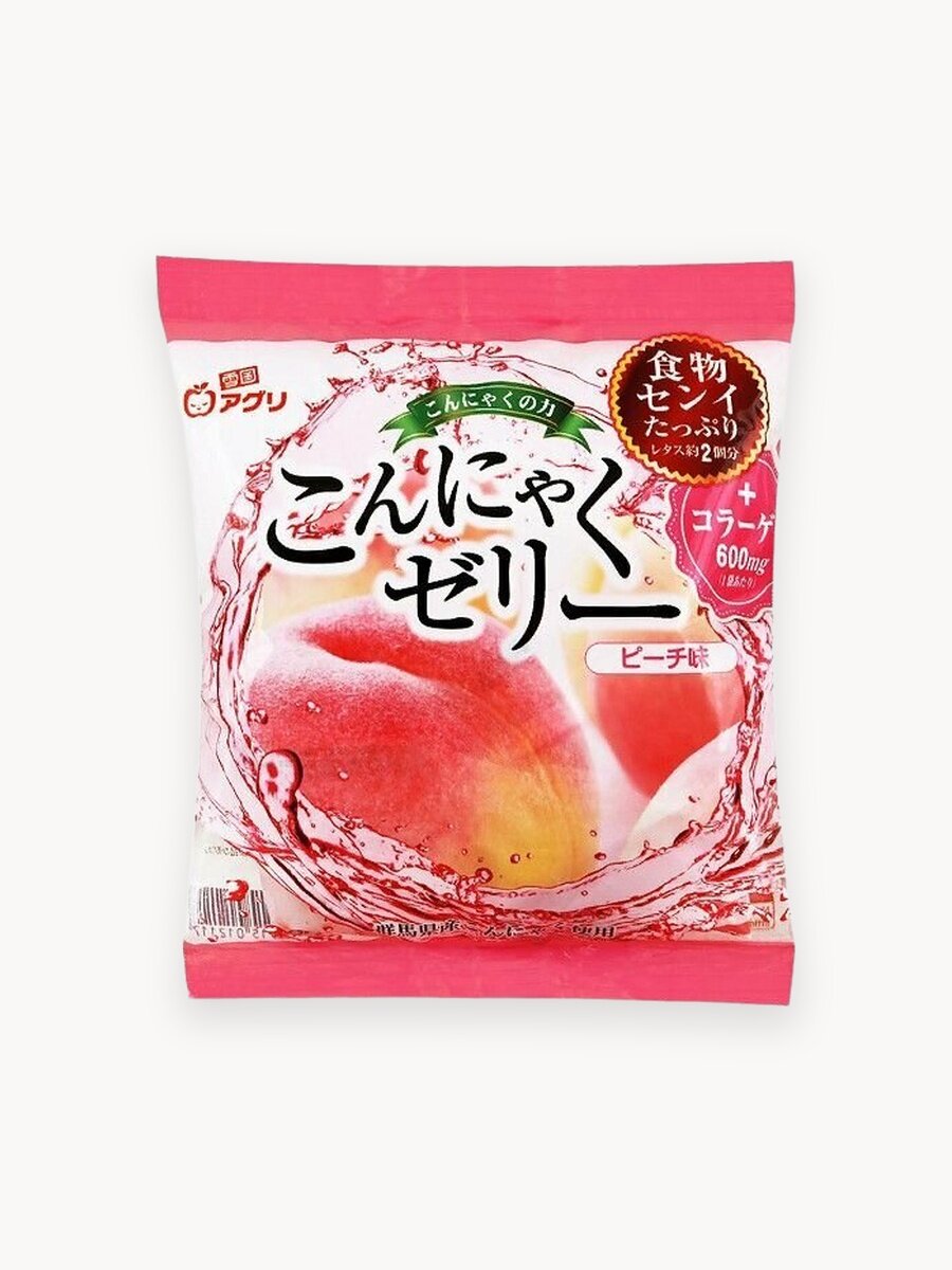 Желе Yukiguni Aguri из конняку со вкусом персика 108 г, Япония