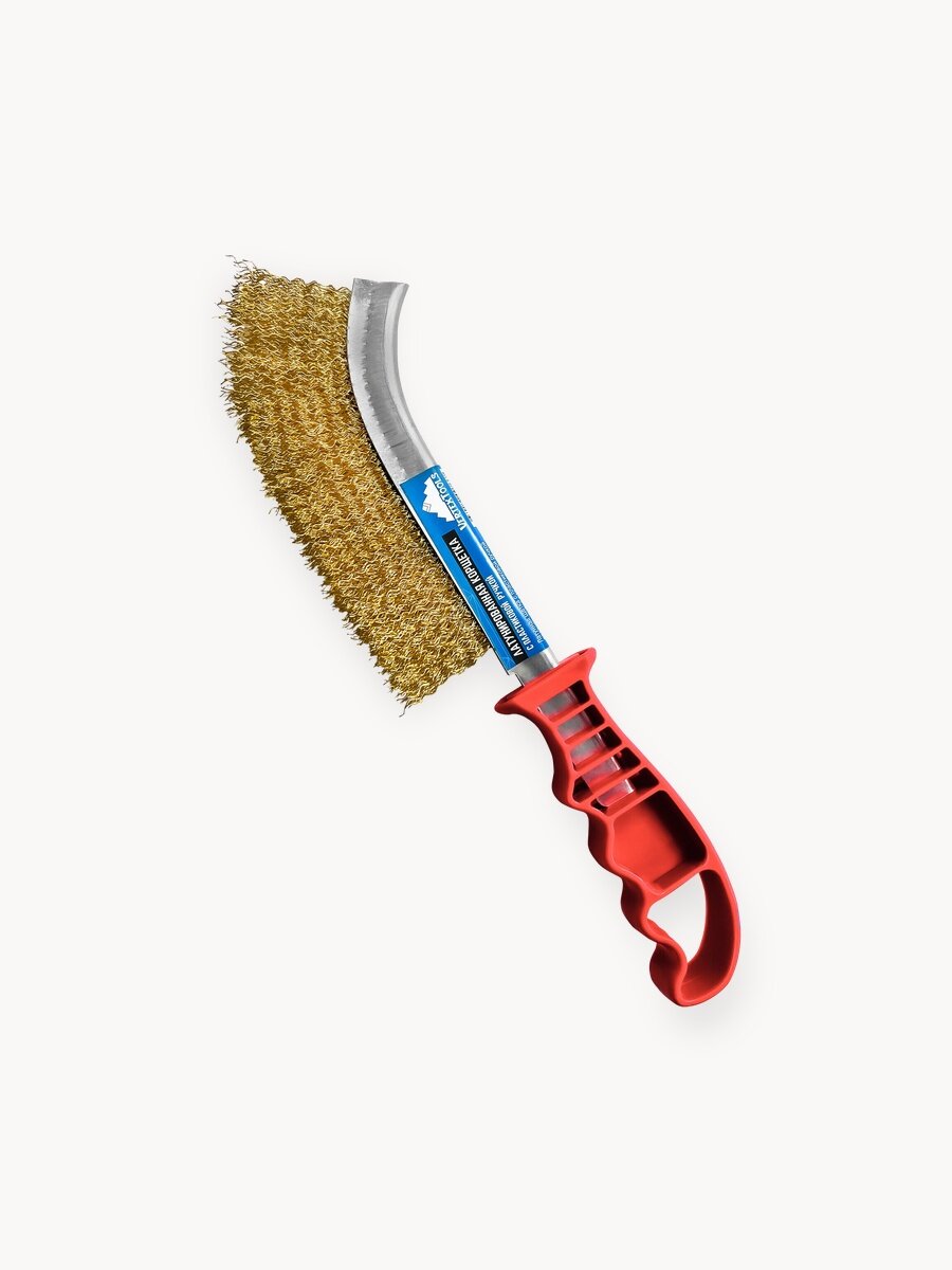 Щетка по металлу VertexTools латунь с пластиковой ручкой VertexTools