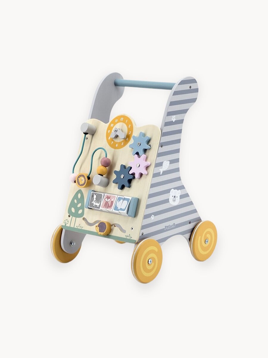 Ходунки Viga PolarB VG44028, для малыша, дерево, с бизибордом, цвет серый