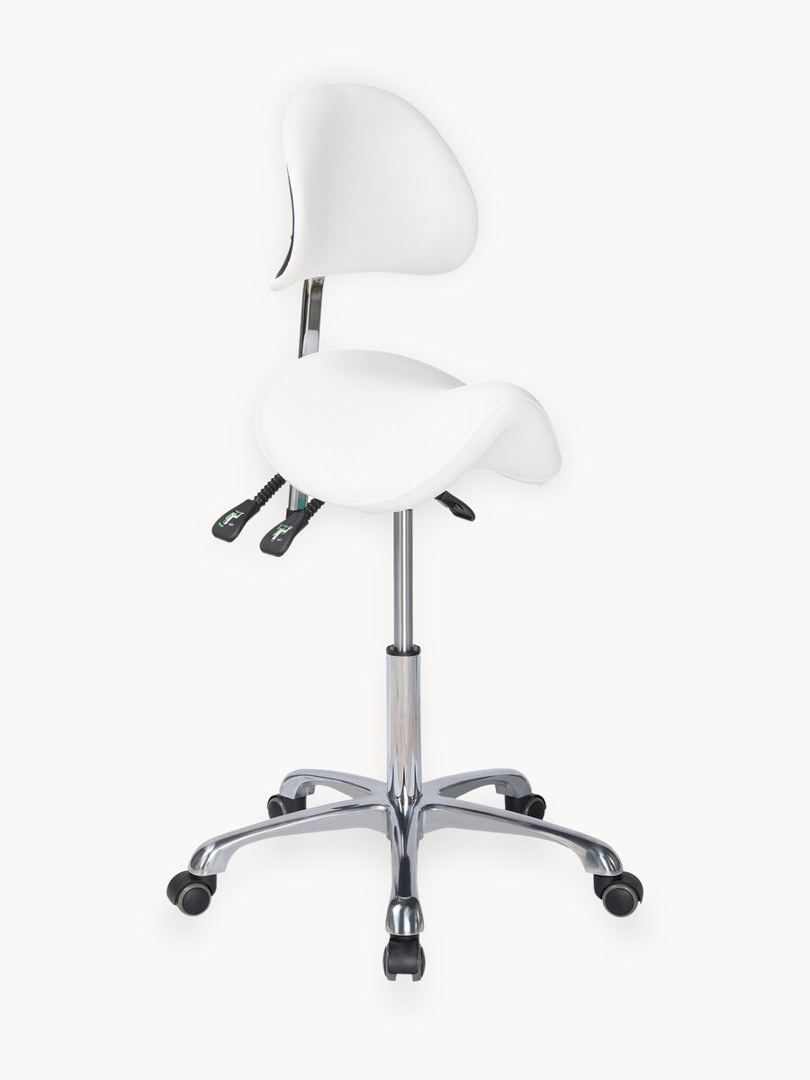 Стул-седло Mizomed MZ 1025A белый, с регулировкой спинки и наклона сиденья