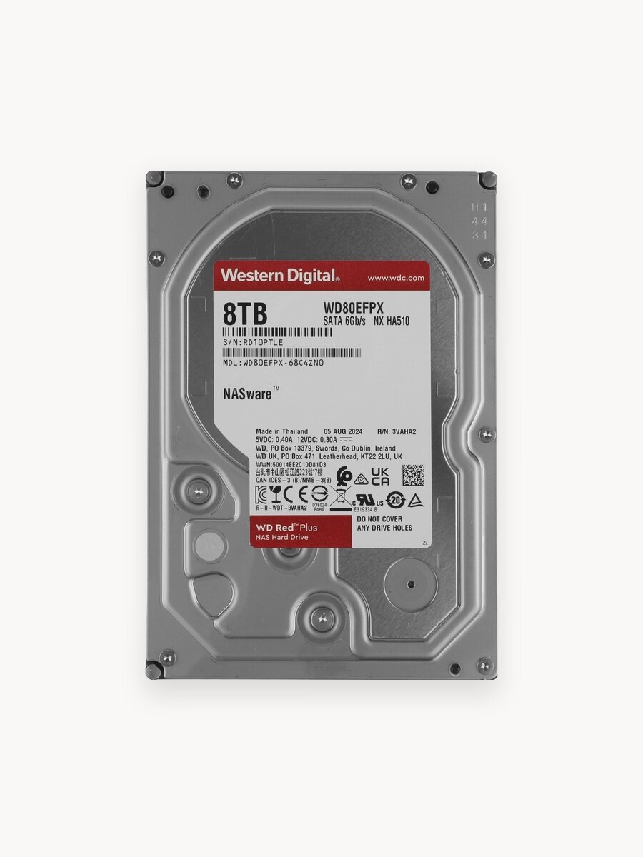 Жесткий диск WD Red Plus WD80EFPX 8TB, SATA III, 3.5"