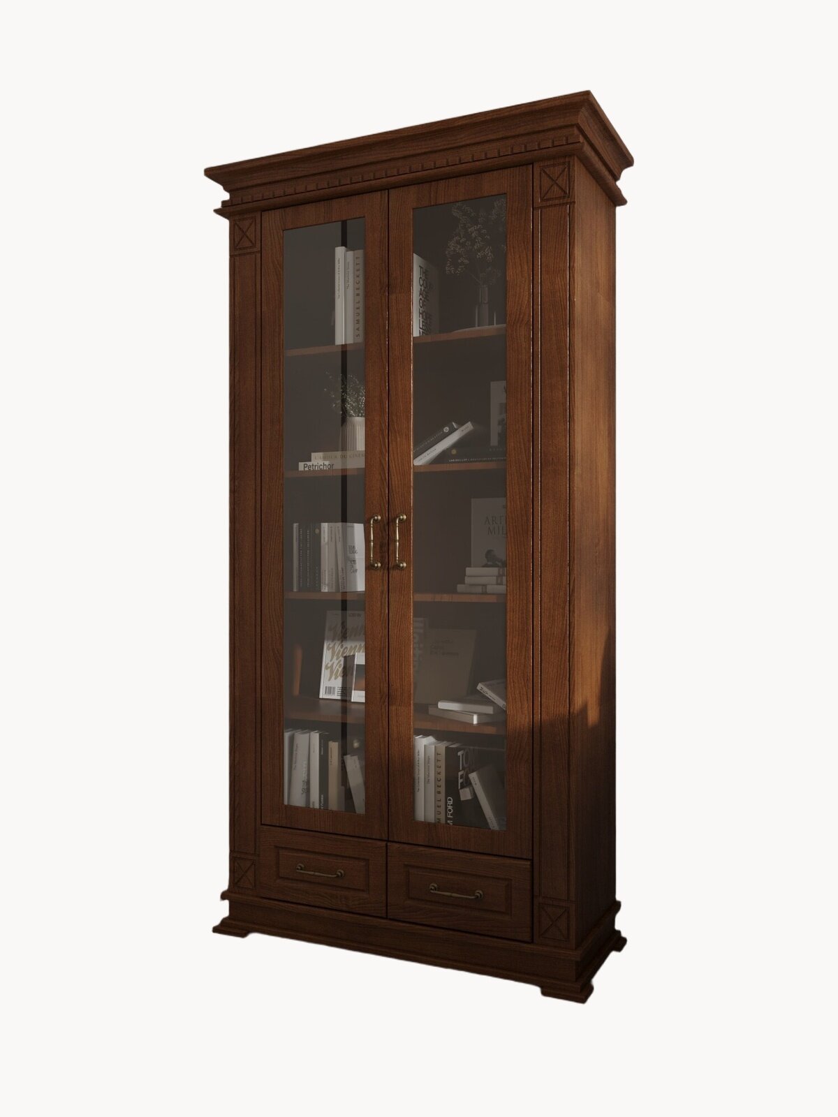 Шкаф книжный Библиотека Верди Premium 035, 100х40х200 см, , дуб 2