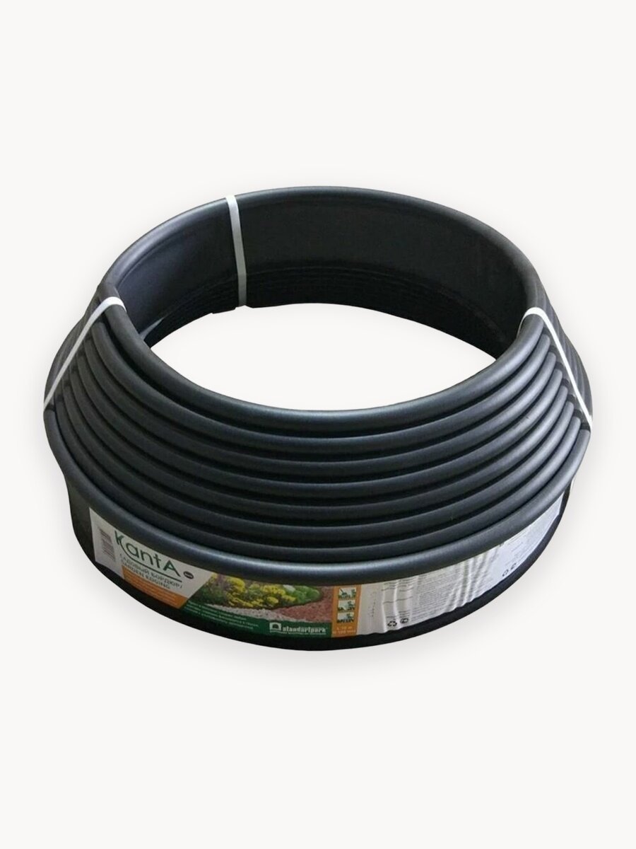 Стандартпарк Канта бордюр садовый пластик (10м х100 мм) черный