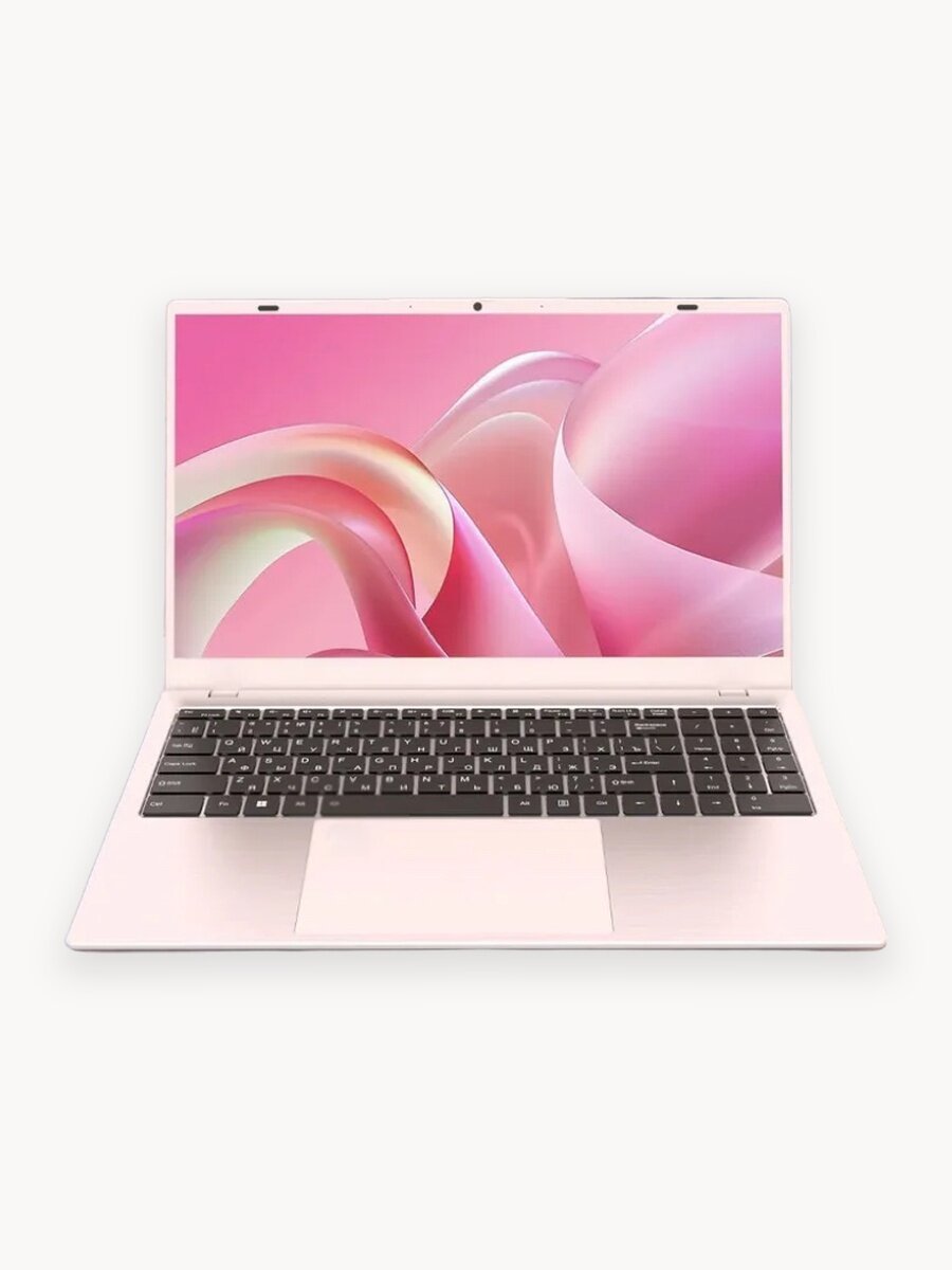Ноутбук 14 Дюймов", intel celeron N3350, RAM 8ГБ, SSD512 ГБ, Intel UHD Graphics, Windows Pro, Русская раскладка розовый