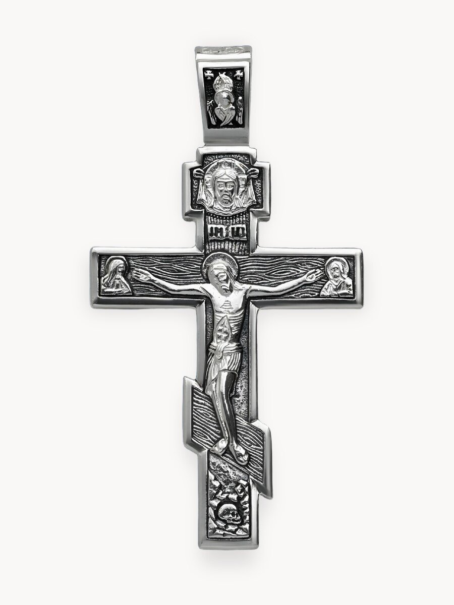 Крестик, серебро, 925 проба, чернение