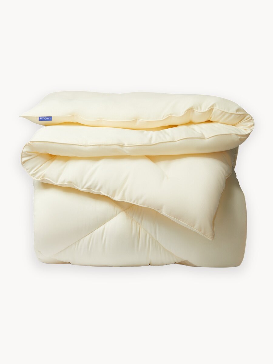 Одеяло стеганое всесезонное Pragma Omflop двуспальное, 172х205 см, кремовый жёлтый