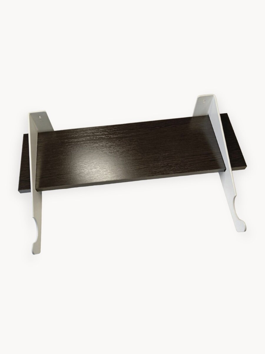 Кронштейн-держатель с полкой для хранения велосипеда за раму на стене полка-венге