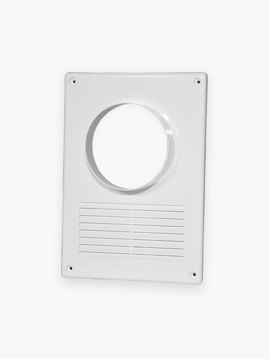 Вентиляционная решетка с фланцем D 100 мм 170х240 мм, с москитной сеткой, полистирол ударопрочный, сантехническая, белая