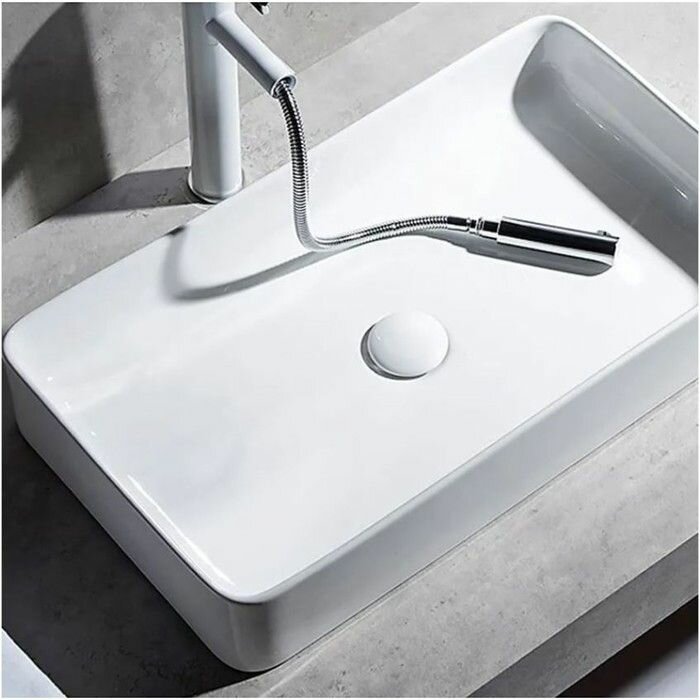 Донный клапан LEDEME L67W, для раковины, латунь, крышка белая, выпуск для умывальника