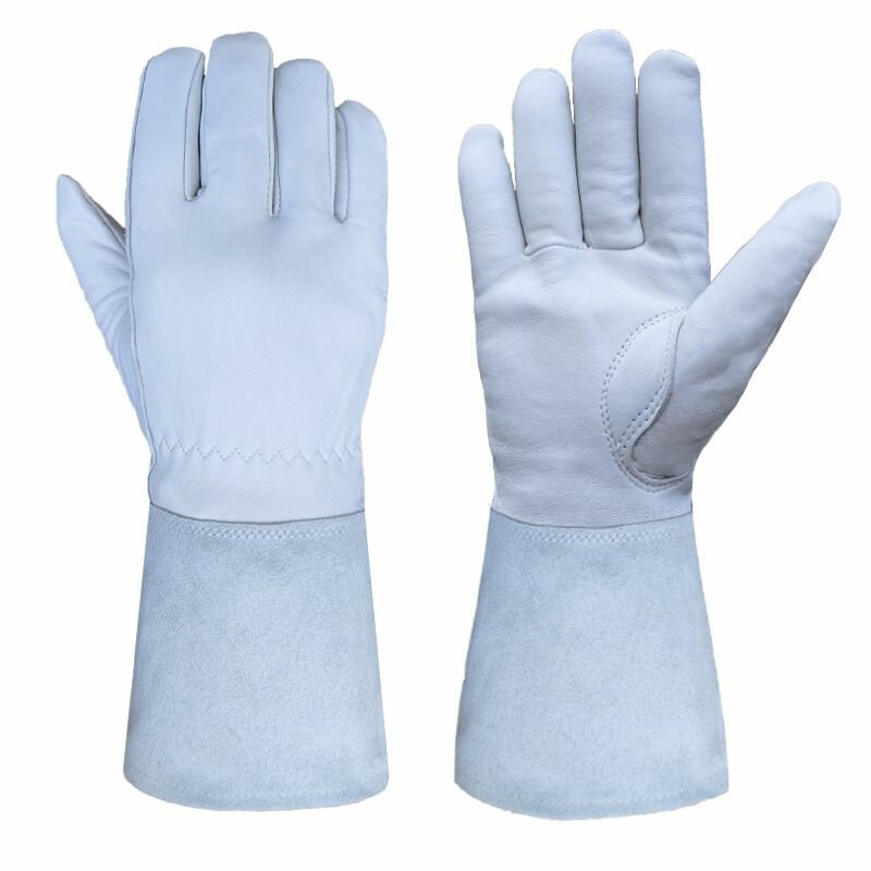 Кожаные садовые перчатки из коровьей и овечьей кожи, противопрокольные, защитные для садовой работы, износостойкие, дышащие