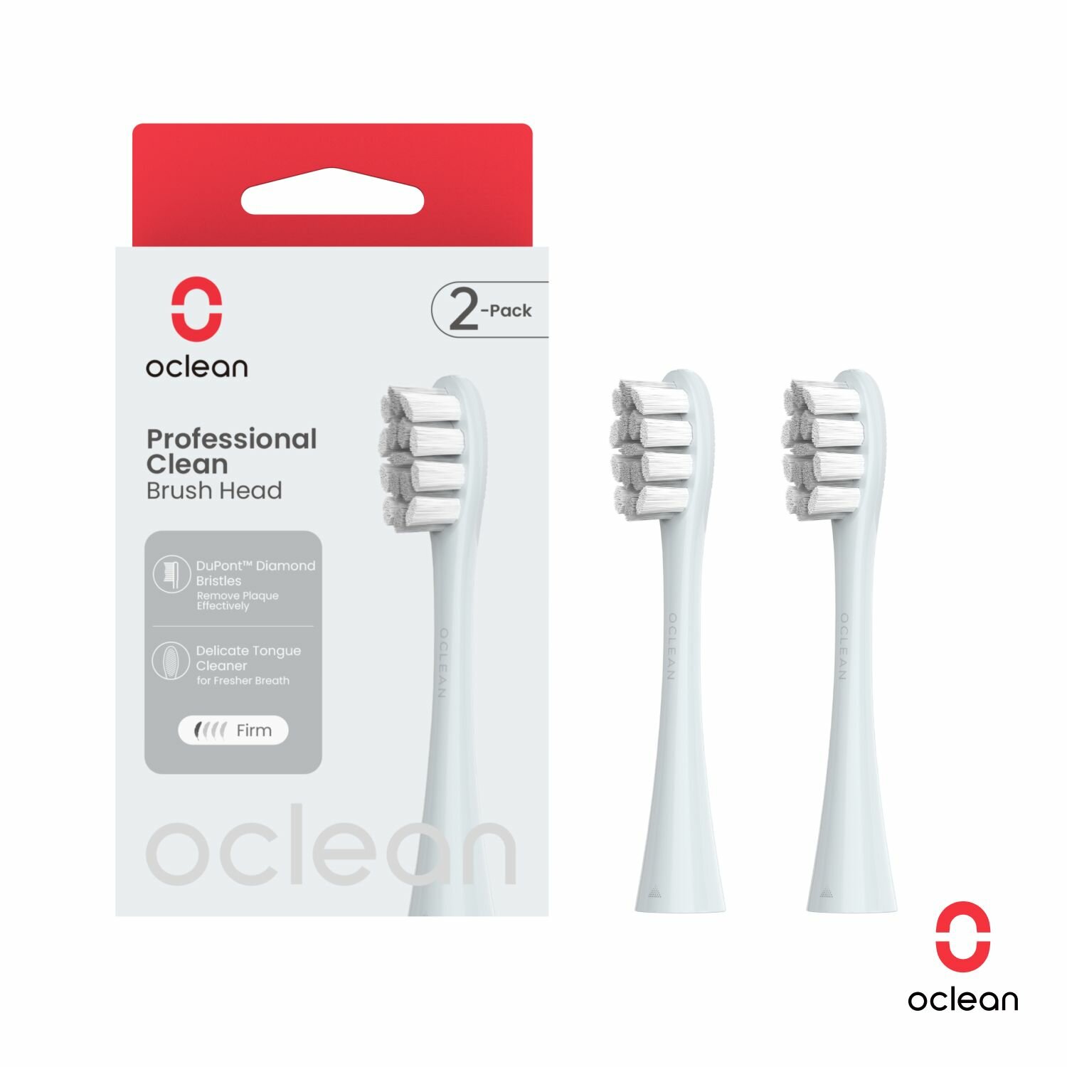 Комплект насадок Oclean Professional clean (2 шт), серебристый