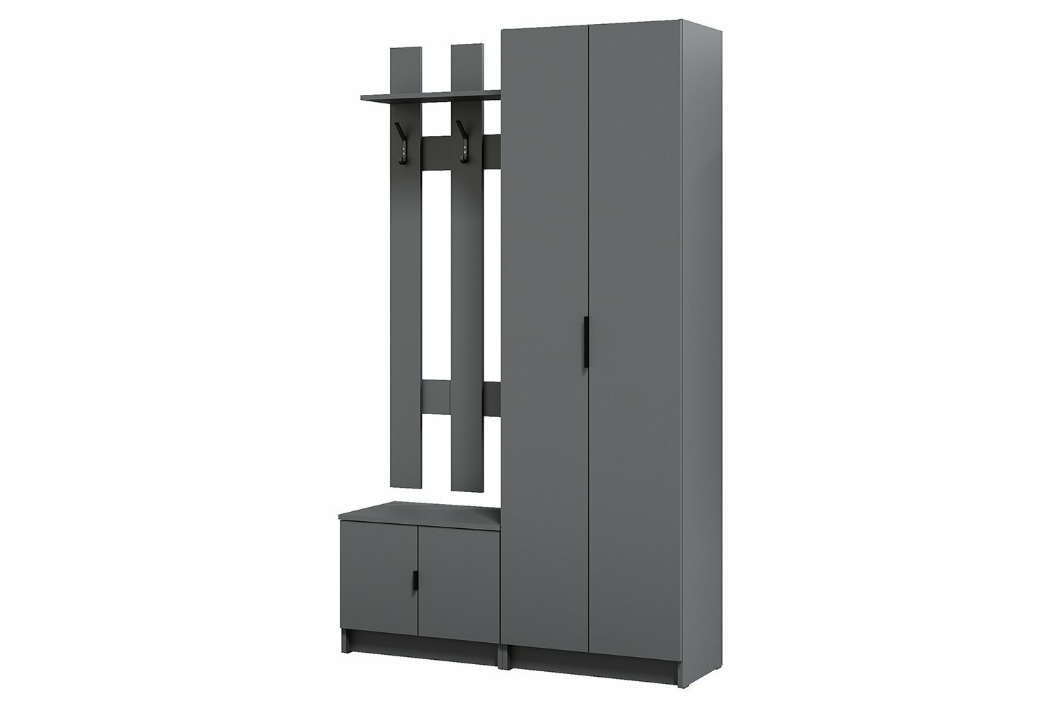 Прихожая Hoff Лофт, 118х199,6х36,9 см, с выдвижной штангой, цвет антрацит