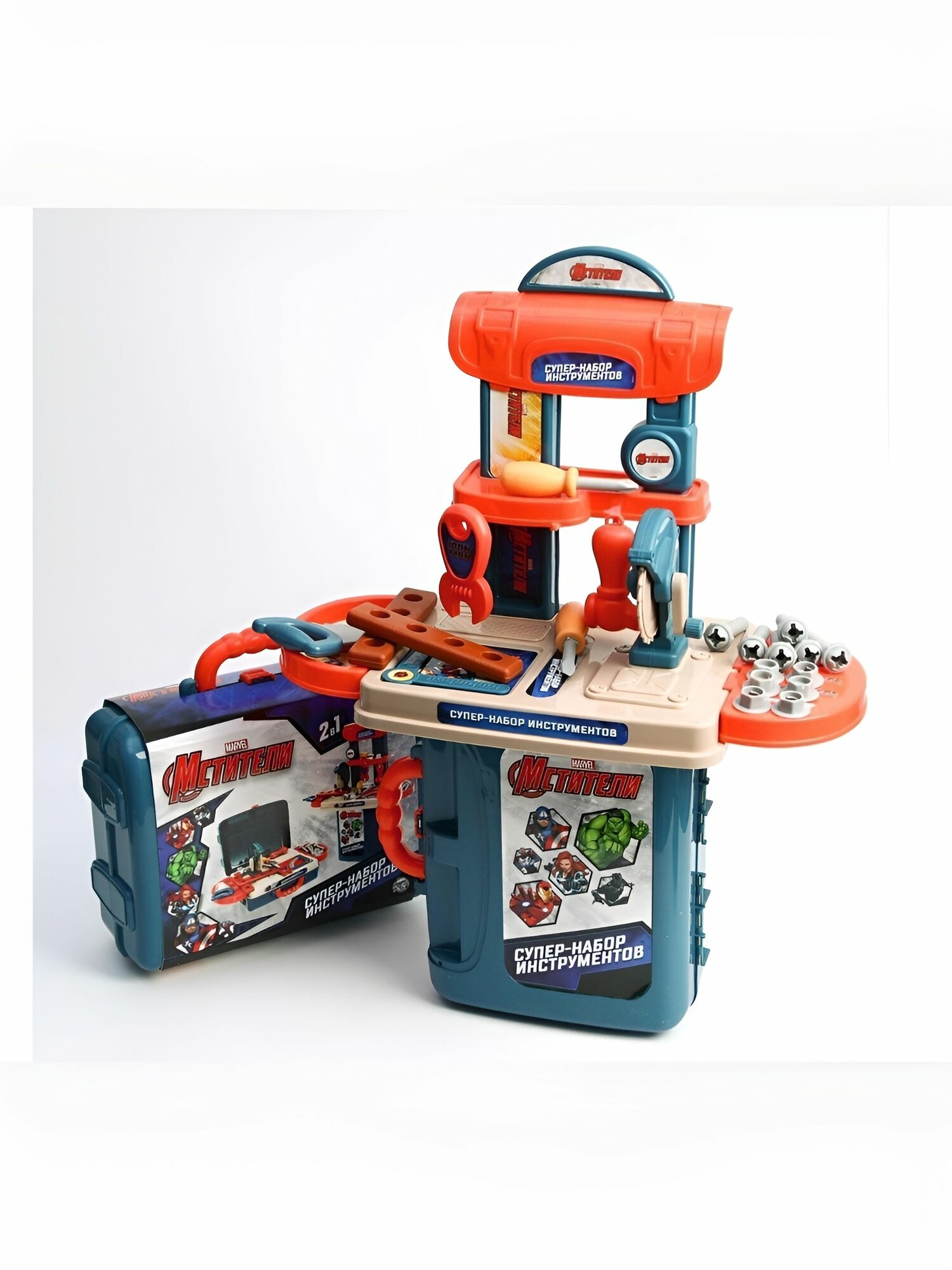 Набор инструментов, игровой Супер в чемодане со столиком, Мстители