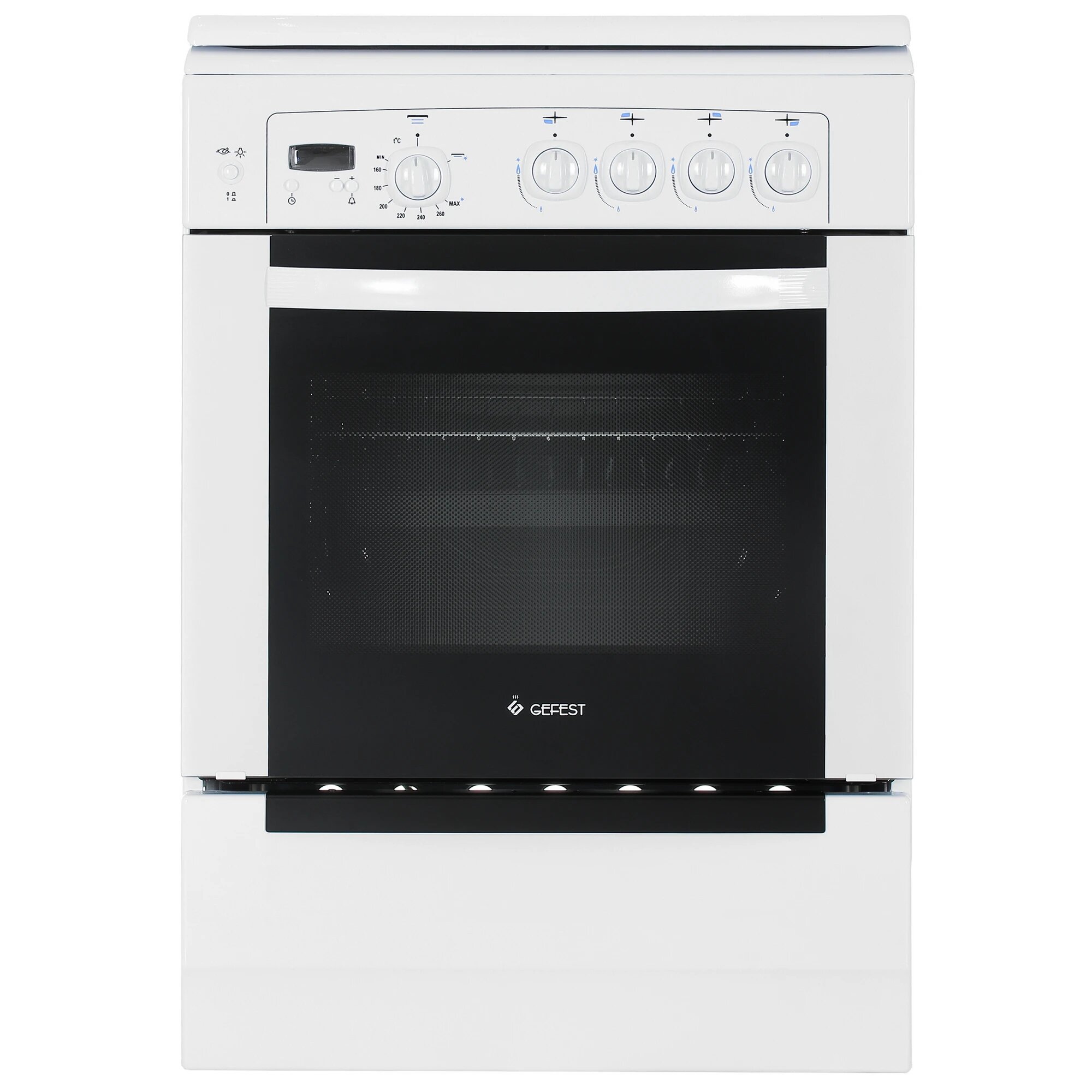 Газовая плита Gefest 6100-03, 4 конфорки, чугунные решетки, цвет белый