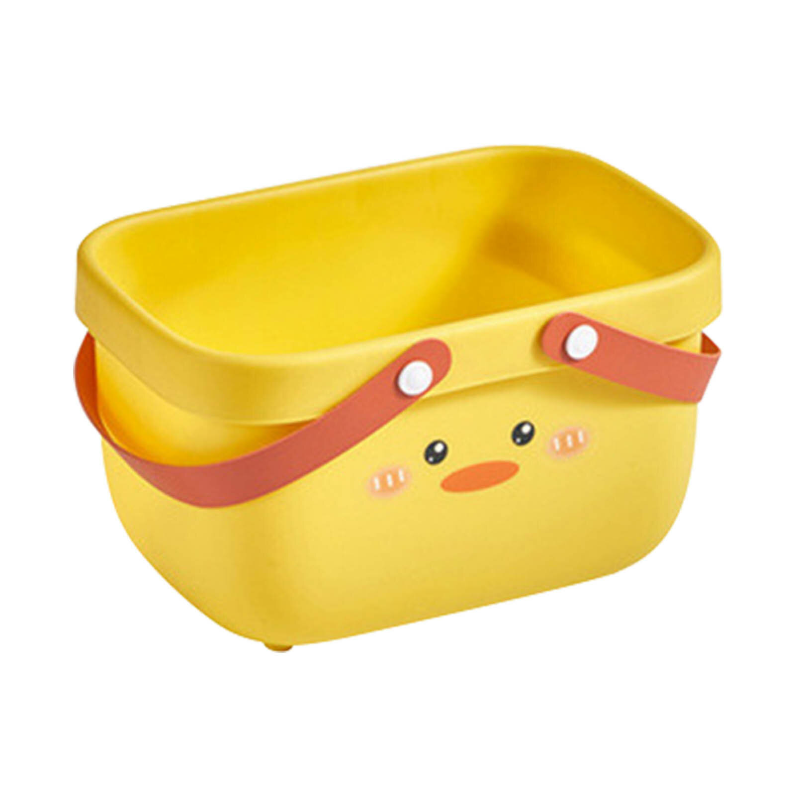 Корзина для душа мультфильм Большой отверстие расширенная ручка прочная корзина для хранения купальников для ванной комнаты для семейного кемпинга Желтая утка Желтая утка