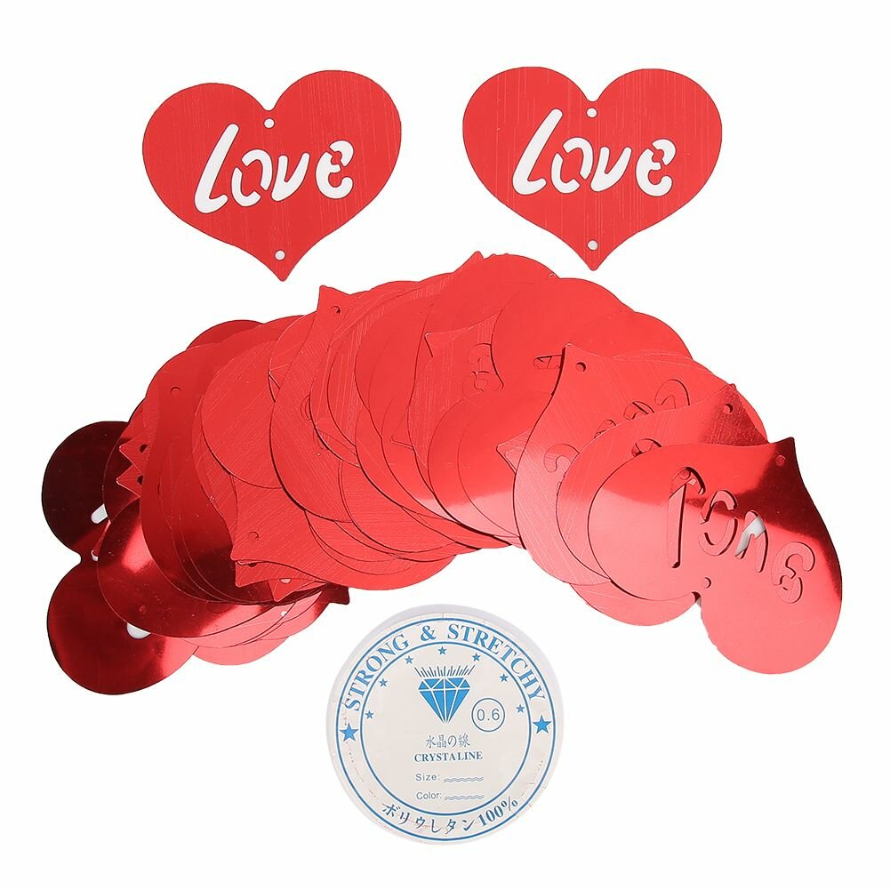 100 шт. Красные сердечки конфетти для свадеб, дней рождения и Дня Святого Валентина, 100% новый, из пластика