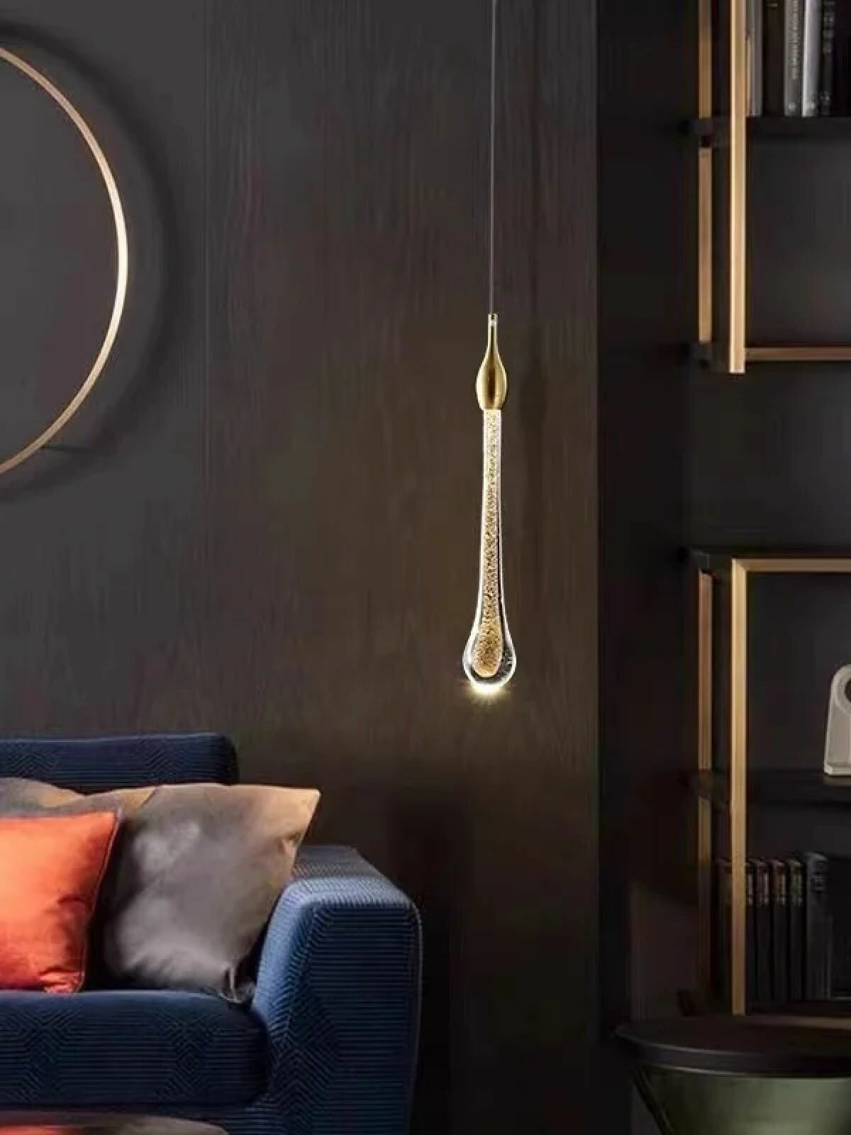 Подвесной светильник светодиодный в виде капли, 1 подвес, пузырьки